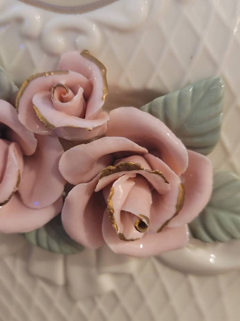Pottery Heart Vase With Pink Roses - Etsy