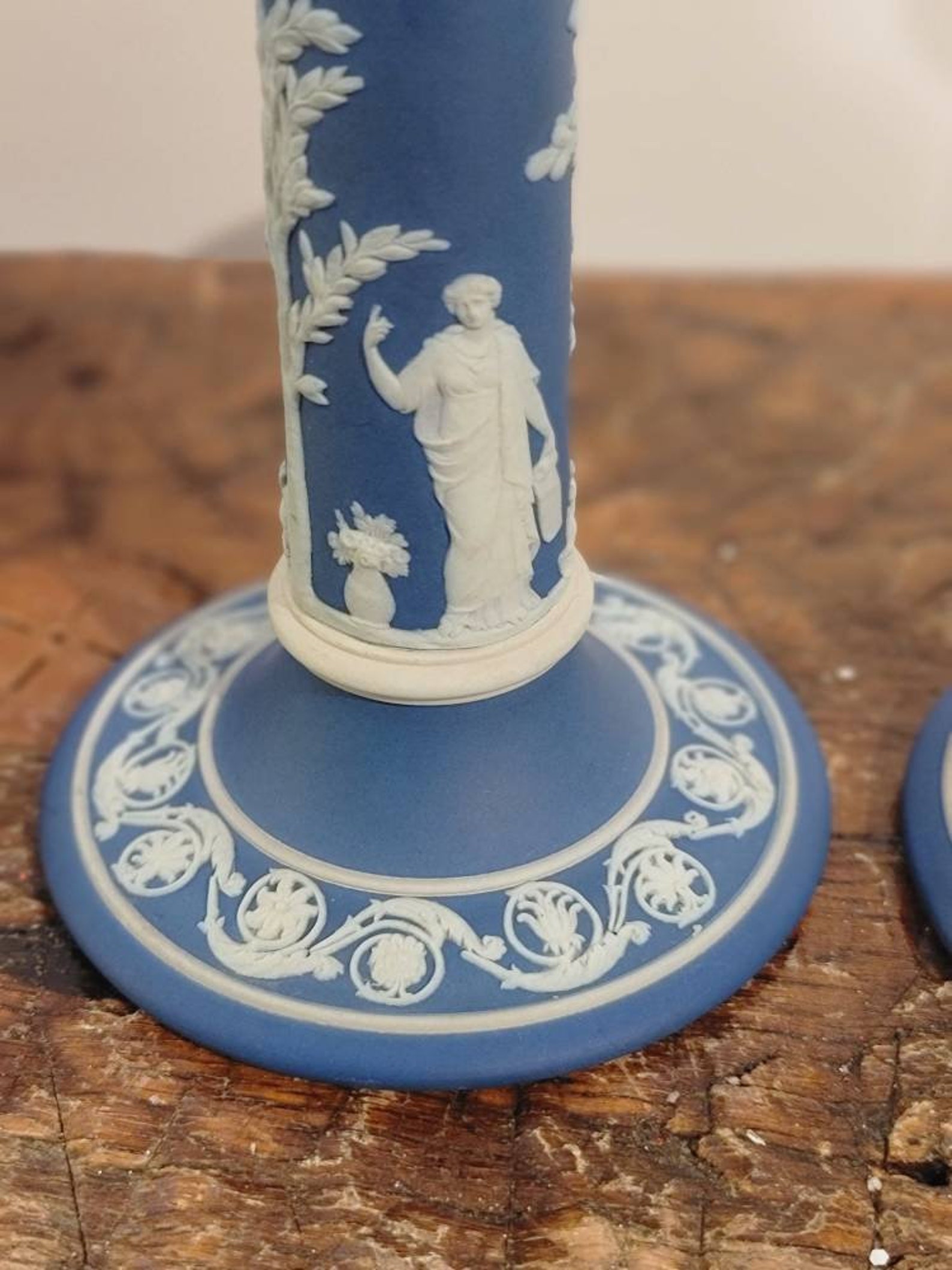 Dark Blue Jasperware Classic Candlesticks - Etsy