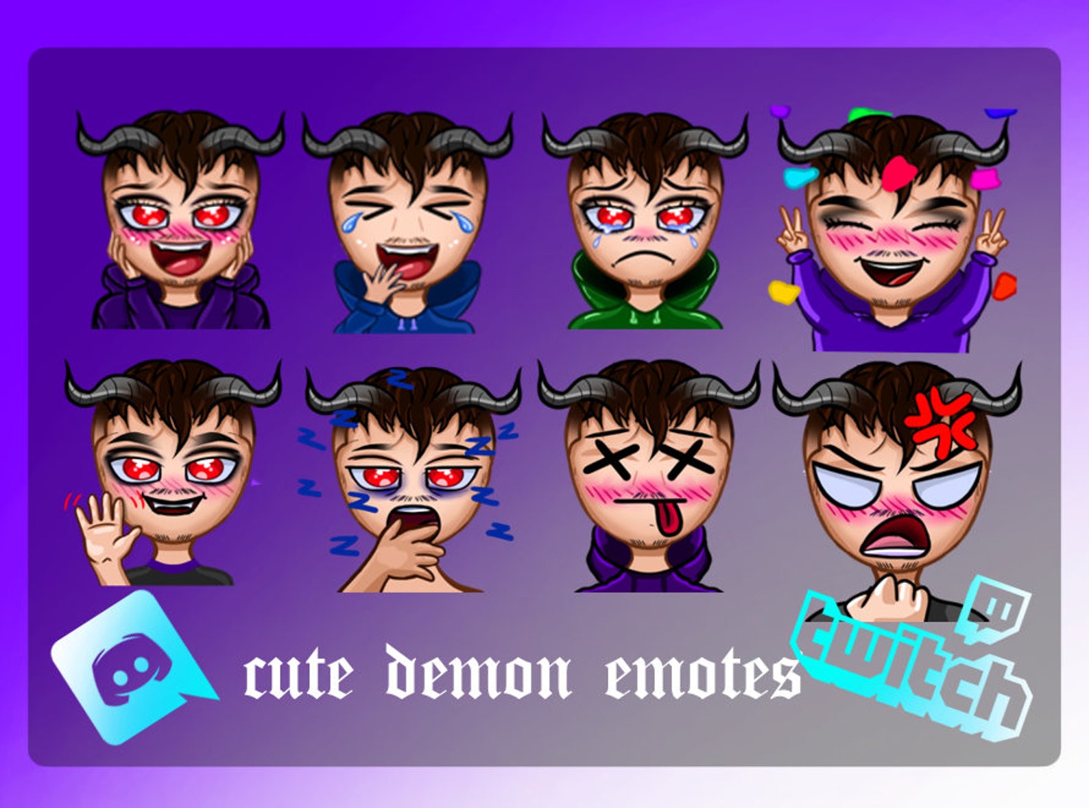 Cute Demon Emote / Demon Emote / Discord Emote / Sub Emote / - Etsy