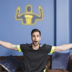 Lionel Messi Led Neon Sign Led Neon Sign Messi Football | Etsy