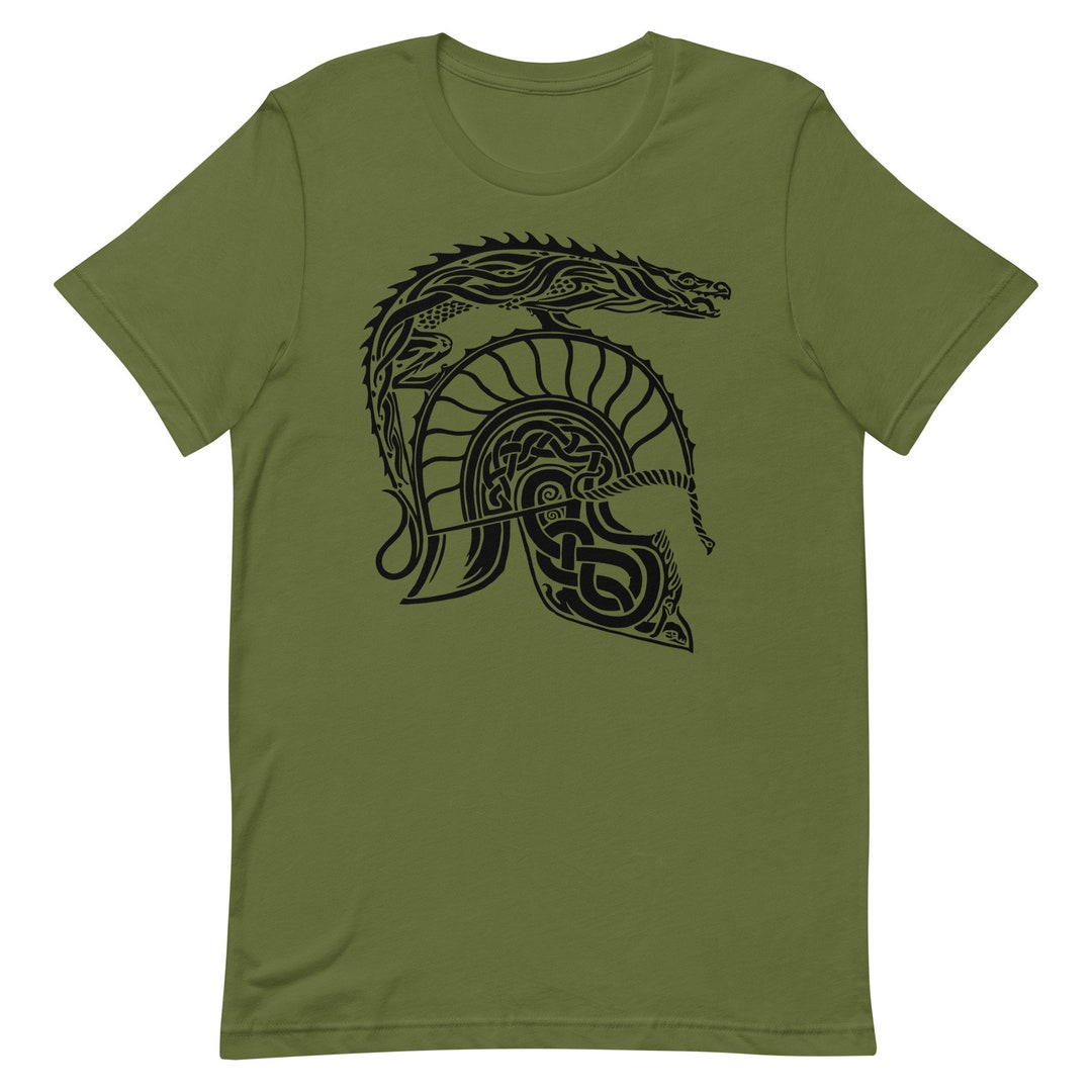 Dragon Helm T-shirt Lotr Shirt, Tolkien Inspired, Unisex, Video Game ...