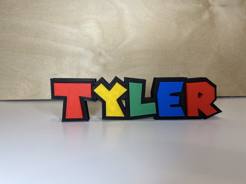 Custom Mario Name Plate, Mario Theme Name Plate, Personalized Desk Sign ...