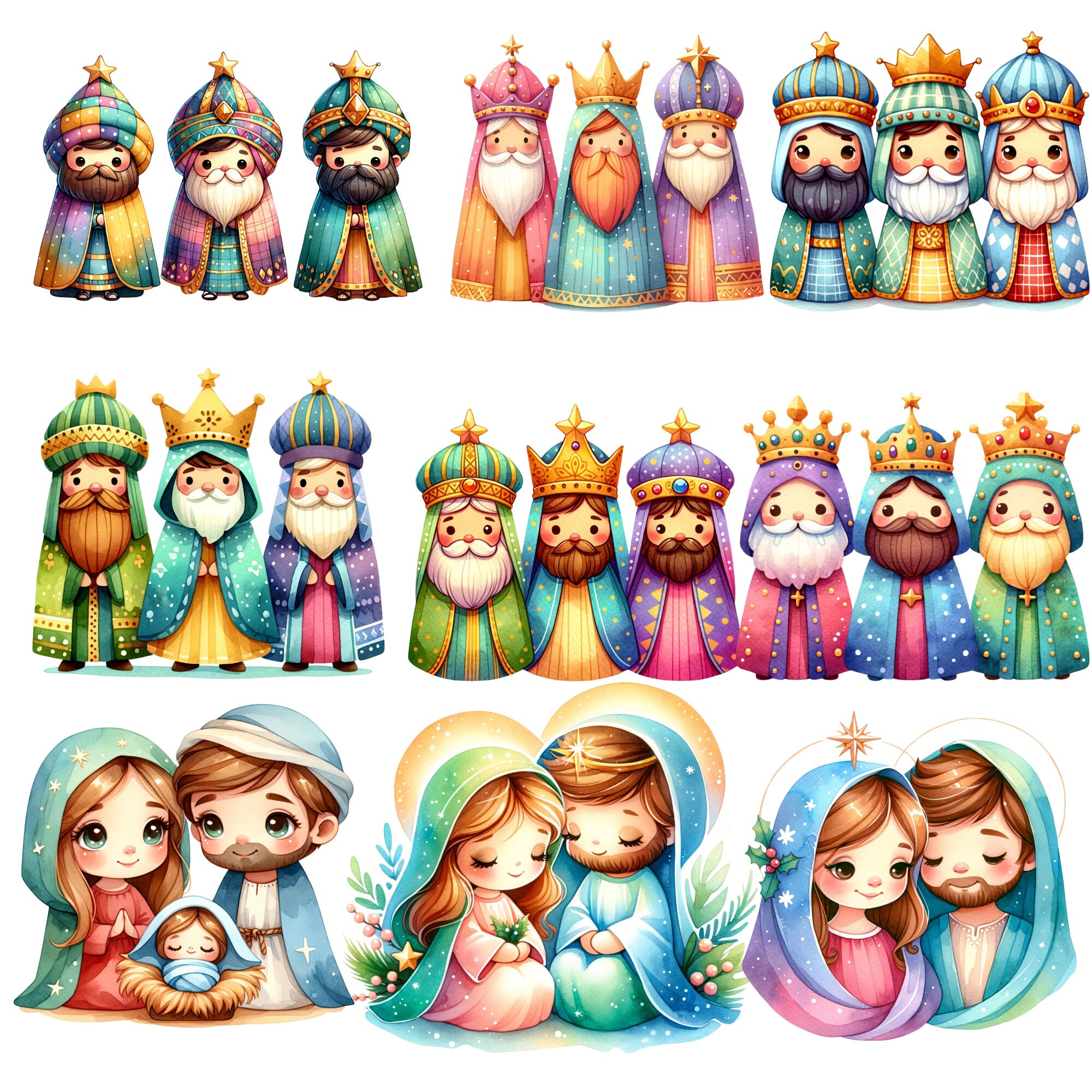 50 Christmas Nativity Cliparts Christmas Story Illustrations Holy Night ...