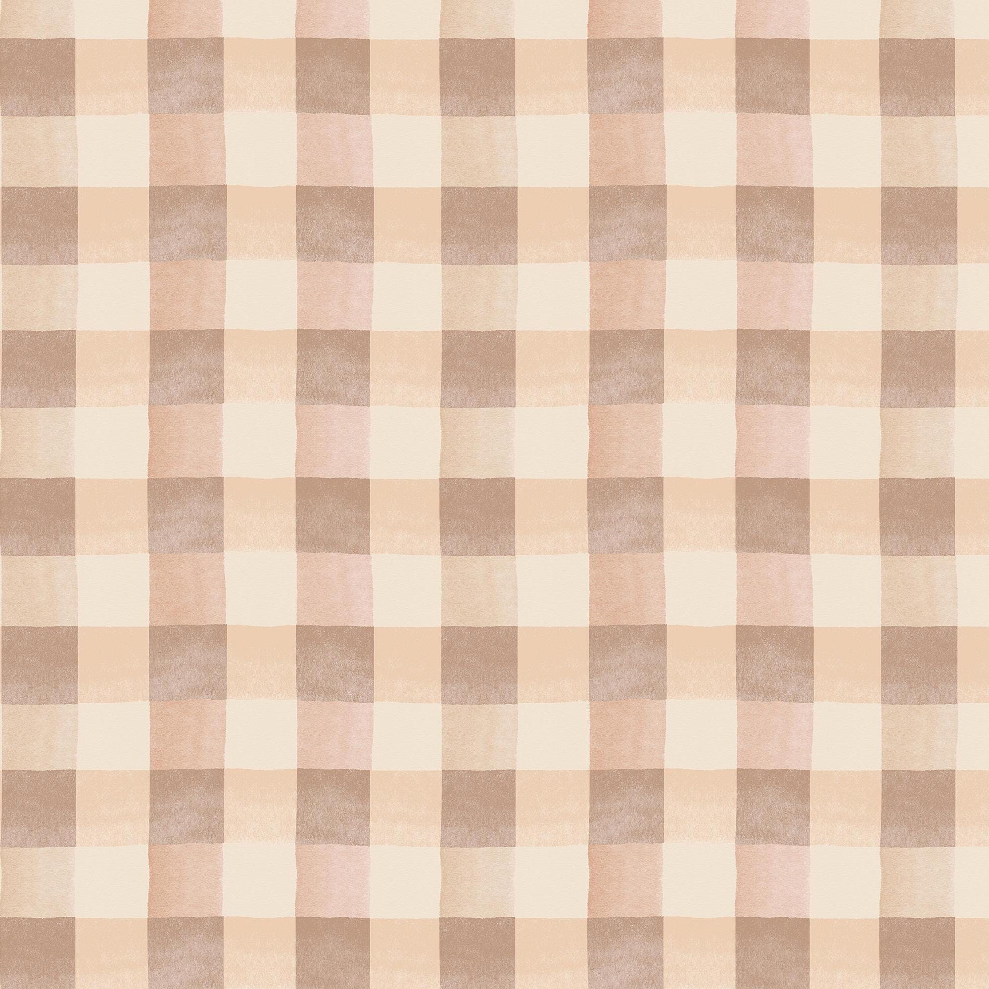 Boho Checkered Pattern Self Adhesive Wallpaper - Modern Neutral Gingham ...