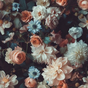 Dark Vintage Moody Flower Temporary Wallpaper Peel and Stick ...