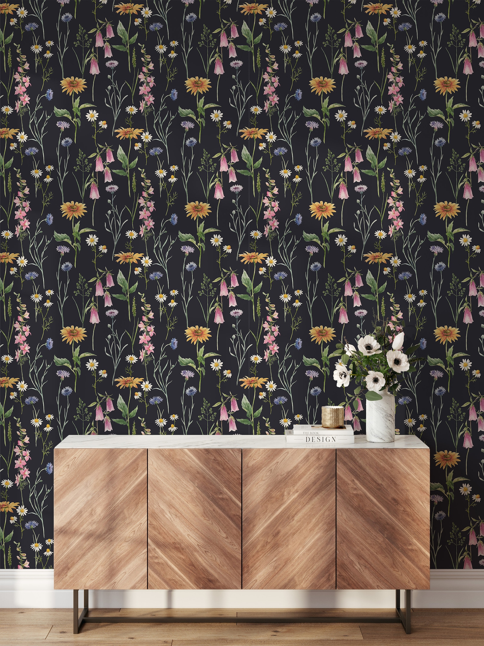 Peel and Stick Wallpaper Floral Temporary Wallpaper Floral | Etsy