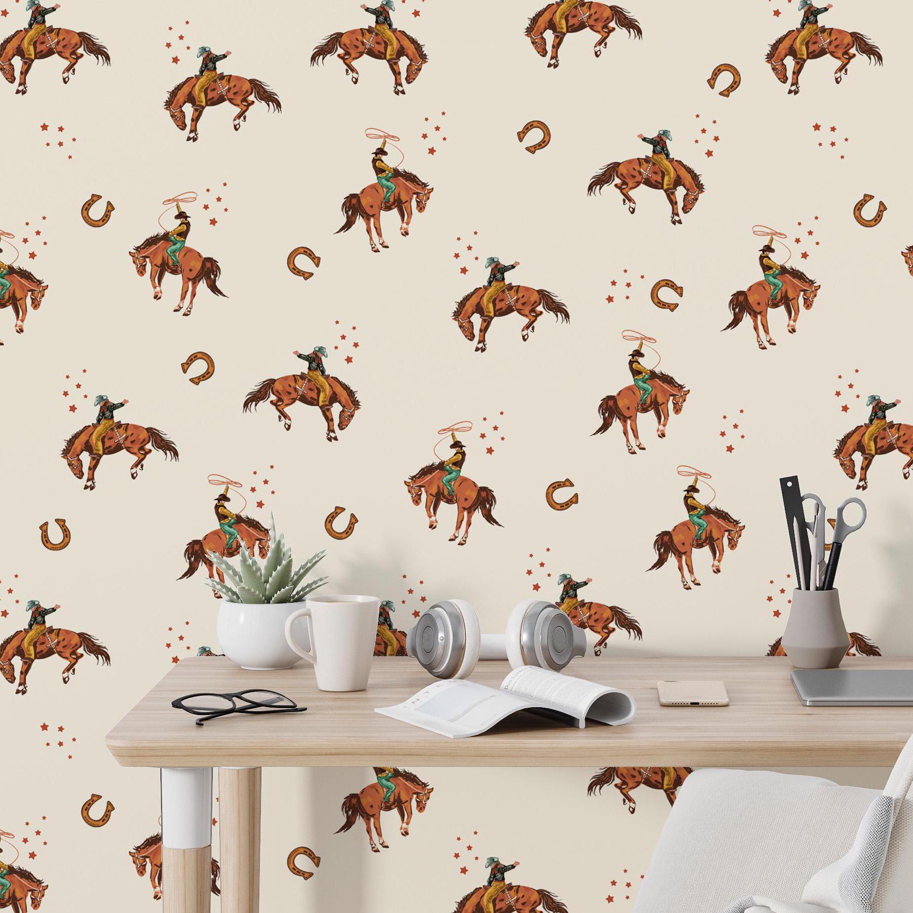 Western Texas Cowboy Peel and Stick Wallpaper - Trending Wild West ...