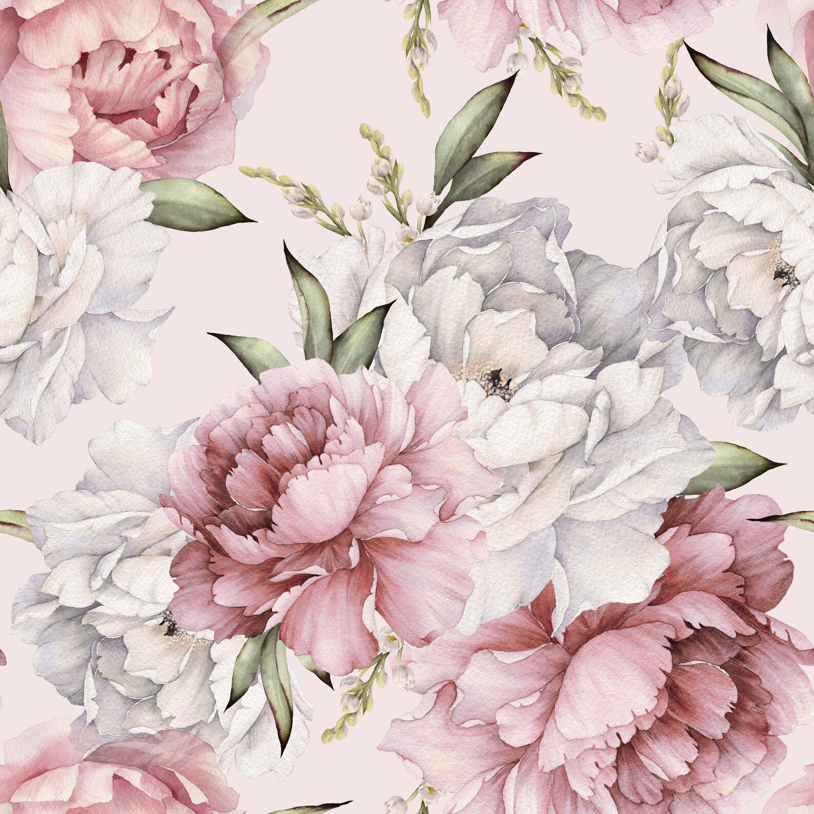Removable Wallpaper Floral Peel and Stick Wallpaper Giant Watercolor ...