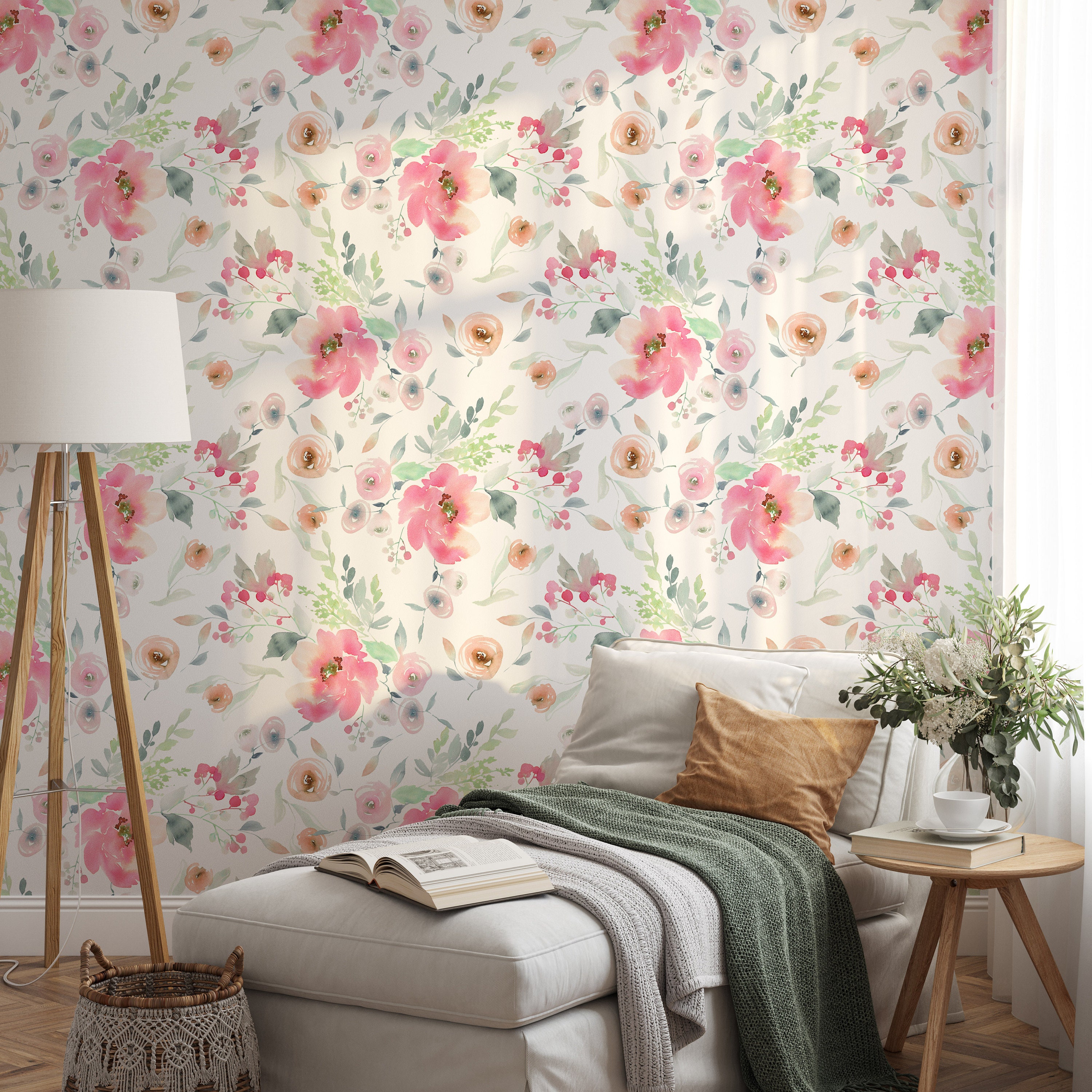 Wallpaper Mural Botanical Wallpaper Large Scale Mural Floral - Etsy