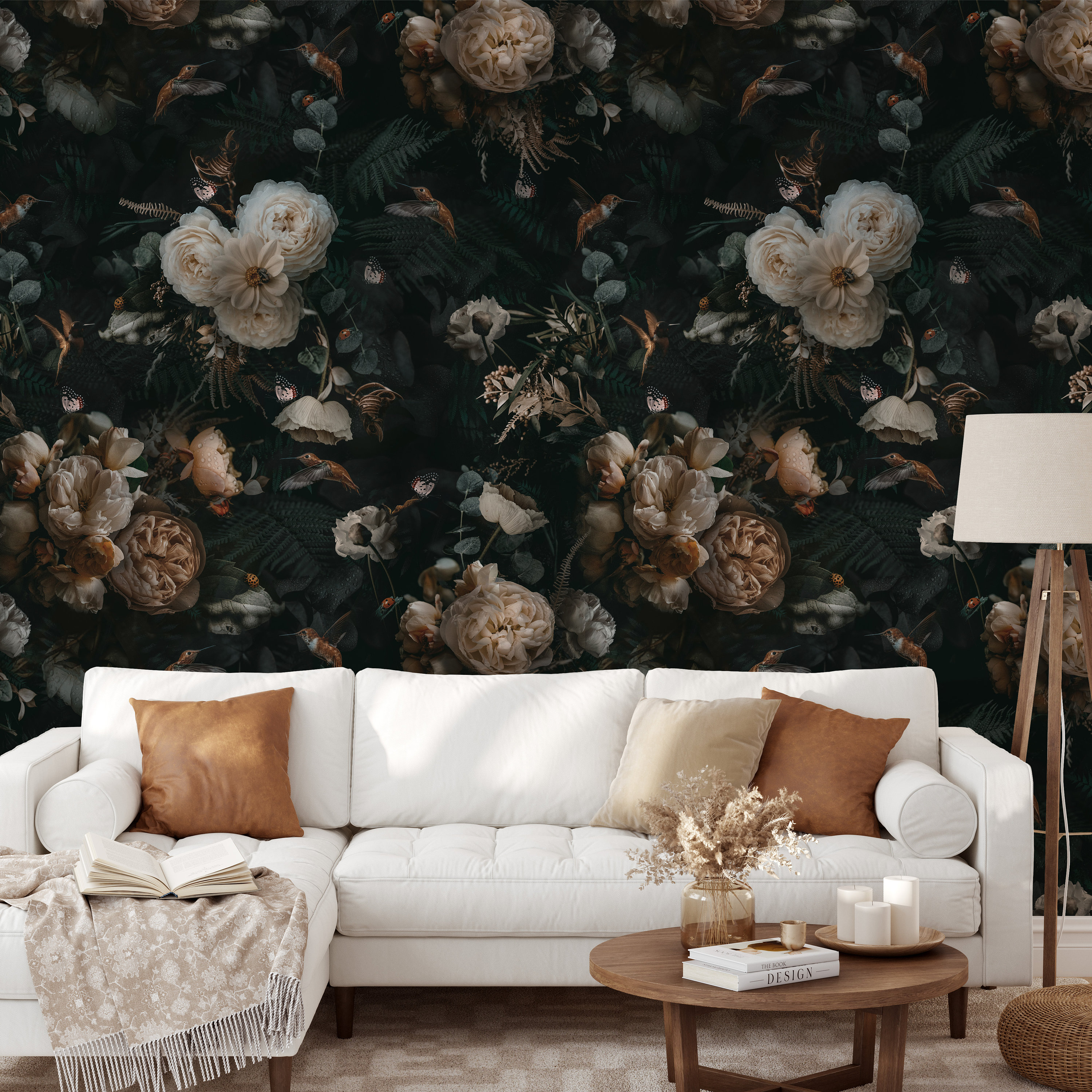 Dark Floral Peel And Stick Wallpaper