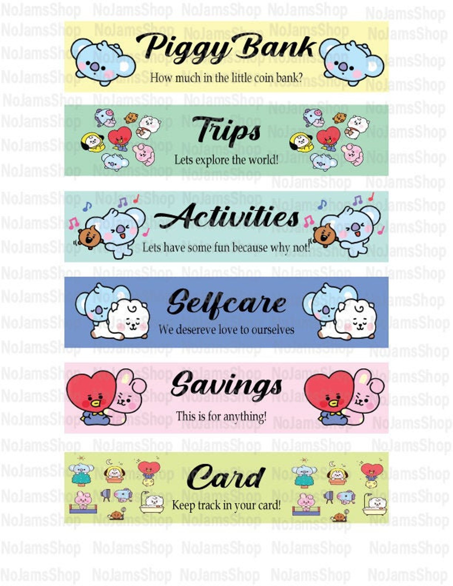 BT21 Theme Printable Labels - Etsy Canada