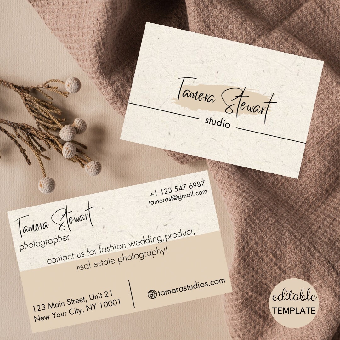 Minimal Business Card Template DIY Printable Business Card - Etsy