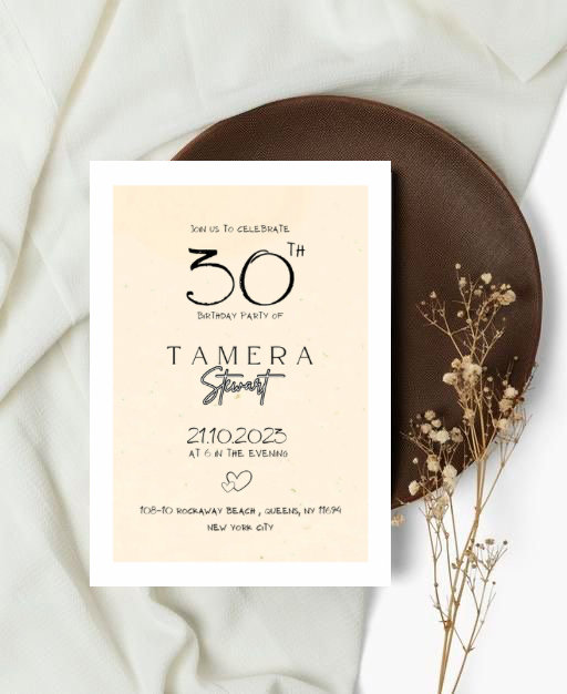 Minimal Theme Birthday Invitation Template , Editable and Printable ...