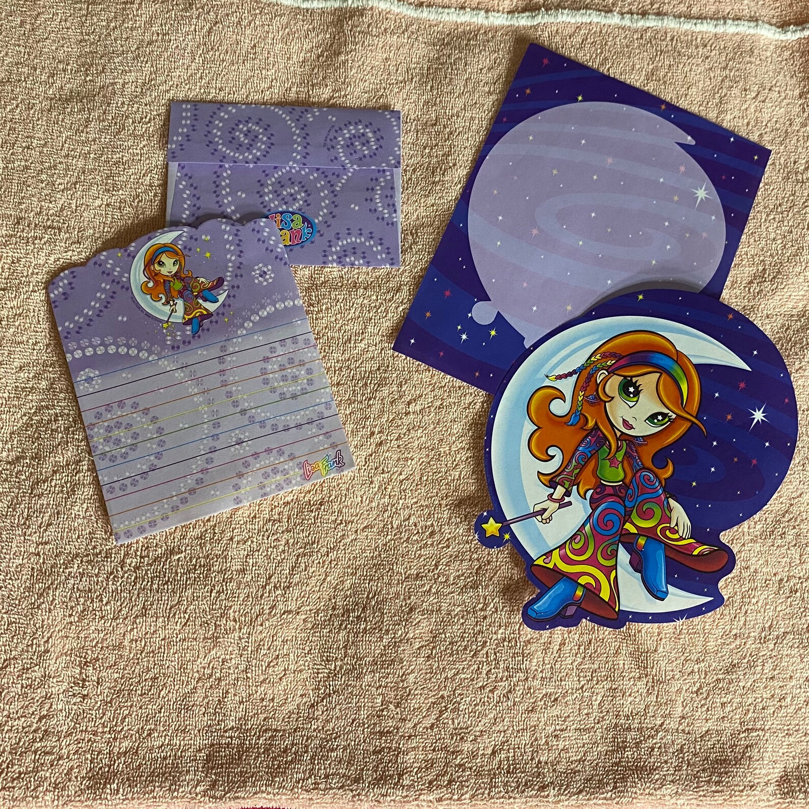Vintage Lisa Frank Star Moon Girl Stationary Etsy