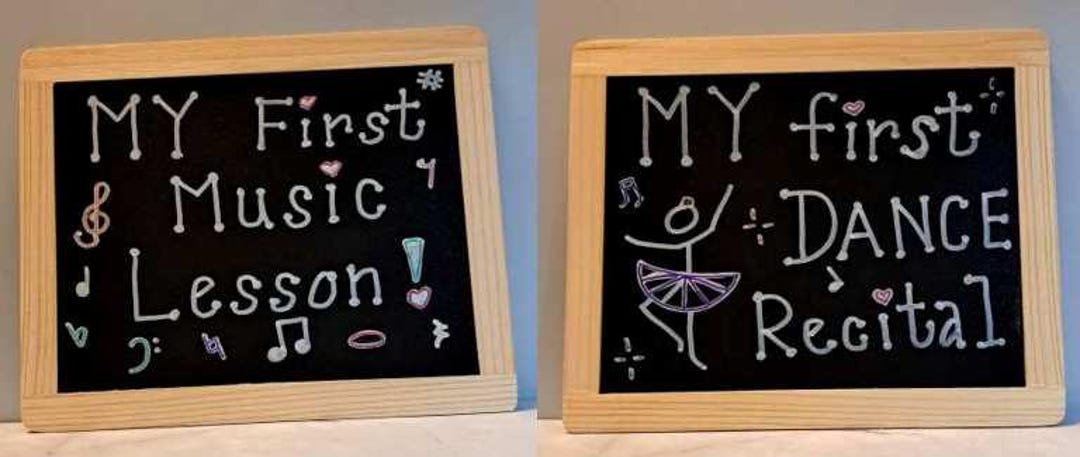 My First Music Lesson, My First Dance Recital, Chalkboard Sign - Etsy
