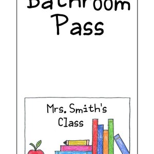 Laminated Teacher Classroom Passes 8 Passes With Lanyard 2 Bathroom ...