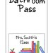 Laminated Teacher Classroom Passes 8 Passes With Lanyard 2 Bathroom ...