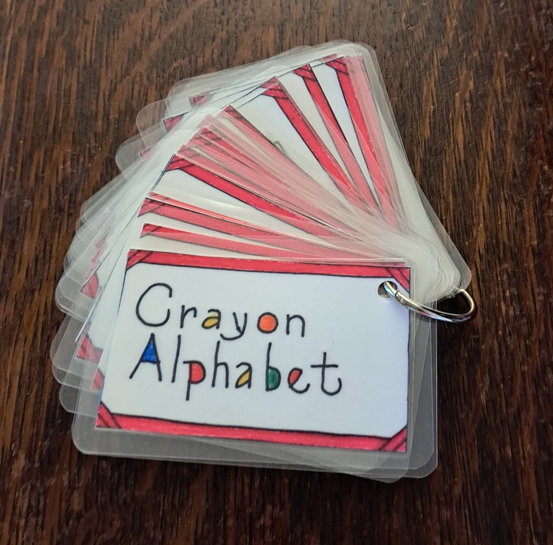 Crayon Alphabet Flashcards, Laminated, Shapes Included - Etsy
