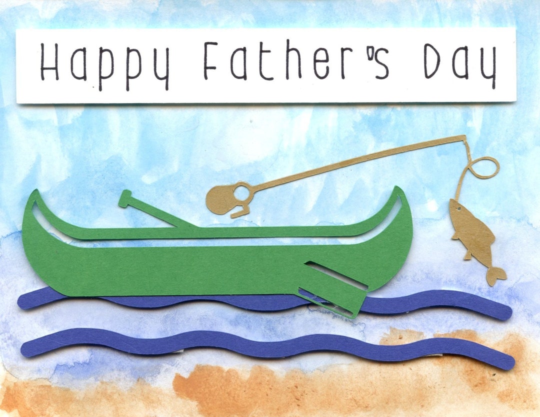 Handmade 3D Card, Father's Day Greeting Card, Masculine, Fishing Theme ...