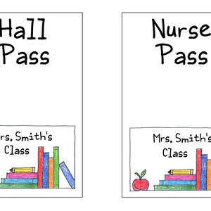 Teacher Classroom Passes | Laminated | Includes Lanyard - Etsy