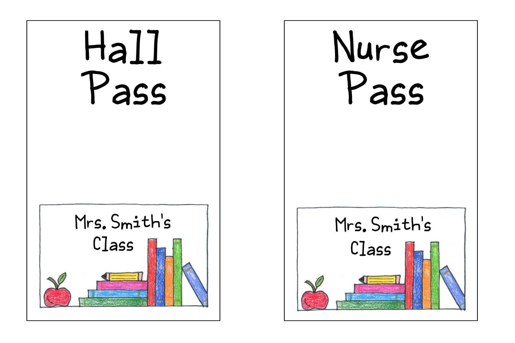 Laminated Teacher Classroom Passes 8 Passes With Lanyard 2 Bathroom ...