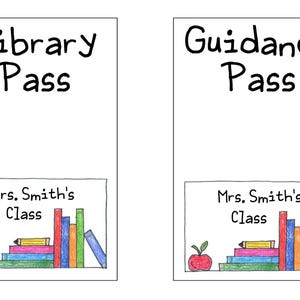 Laminated Teacher Classroom Passes 8 Passes With Lanyard 2 Bathroom ...