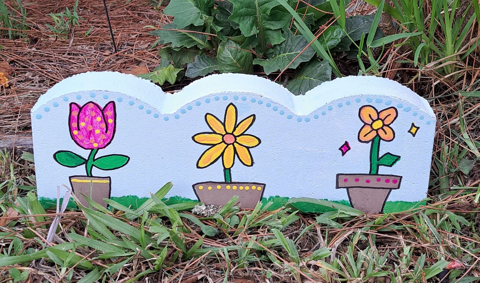 Painted Landscape Brick, Garden Decor - Etsy
