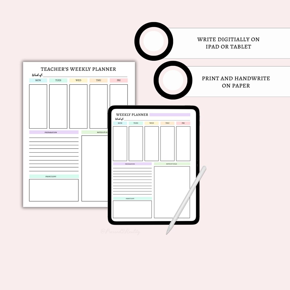 Printable Teacher Planner Bundle: Monthly, Weekly & Daily Lesson ...