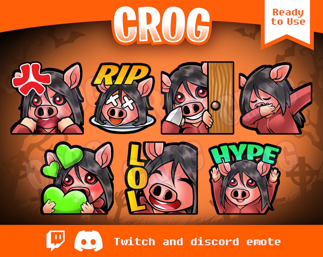 Twitch Emote | 7x Cute the Pig Emote | Horror Emote | DBD Emote - Etsy