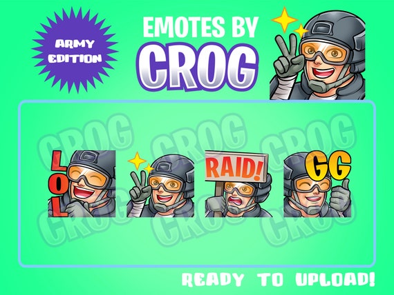 4x Super Cool Army Twitch Emotes Package - Etsy
