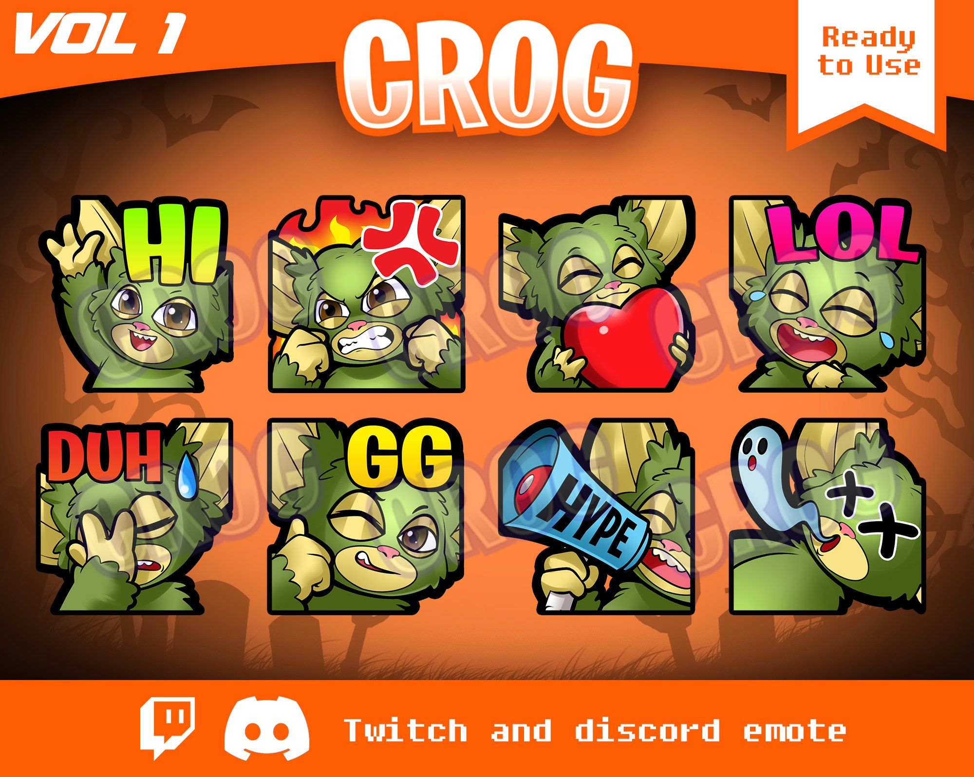 8x Cute Horror Gremlins Package | Cute Emote | Horror Emote | DBD Emote ...