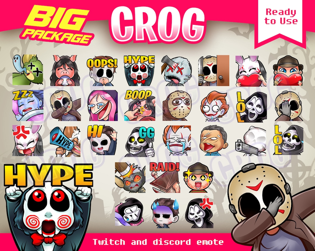 Twitch Emote | Mix BIG PACKAGE Cute Horror Emote | Dbd Emote - Etsy