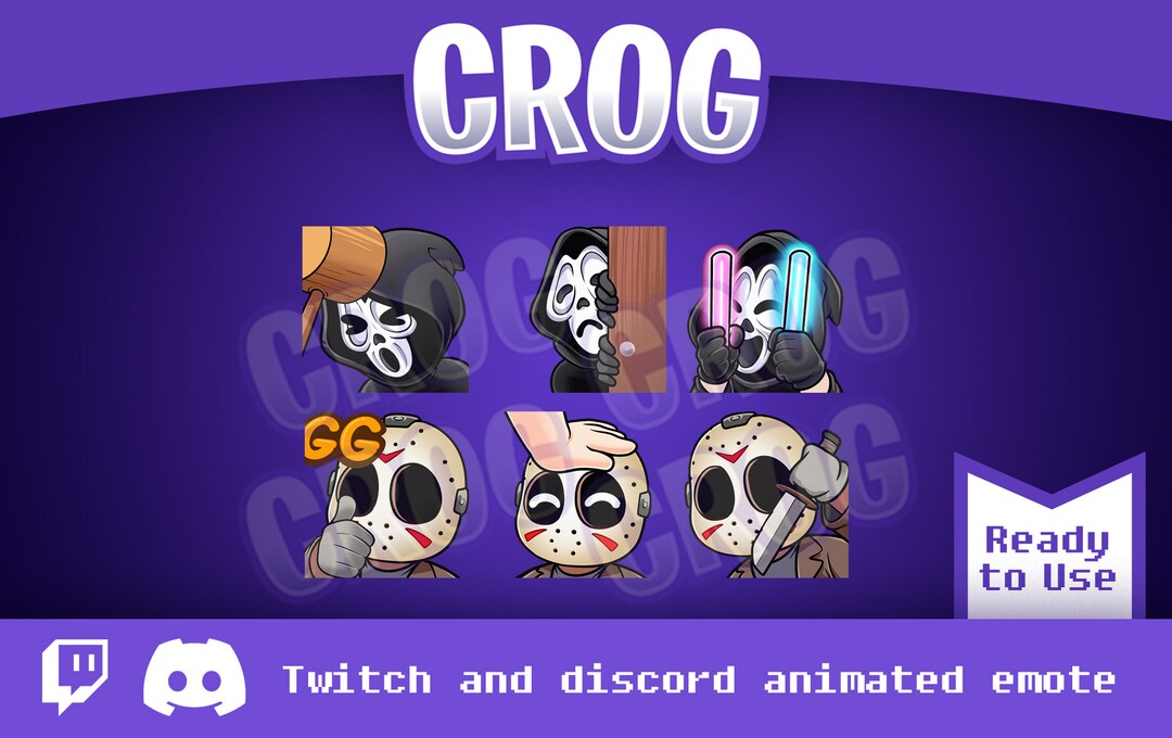 Premade Animated Emote Package | Scream Ghost Jason Emotes | Animated ...
