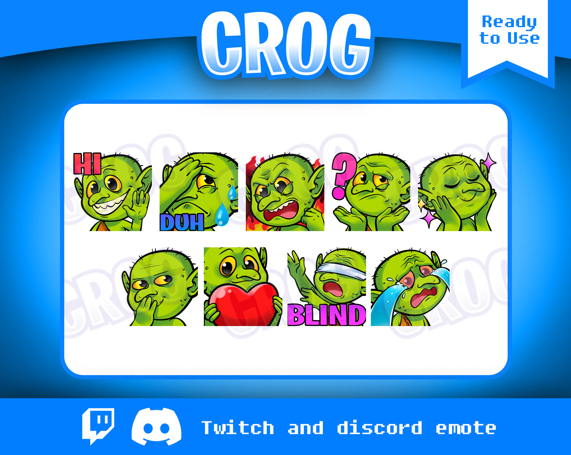 Twitch Emote | 9x Cute Goblin Twitch Emotes Package - Etsy
