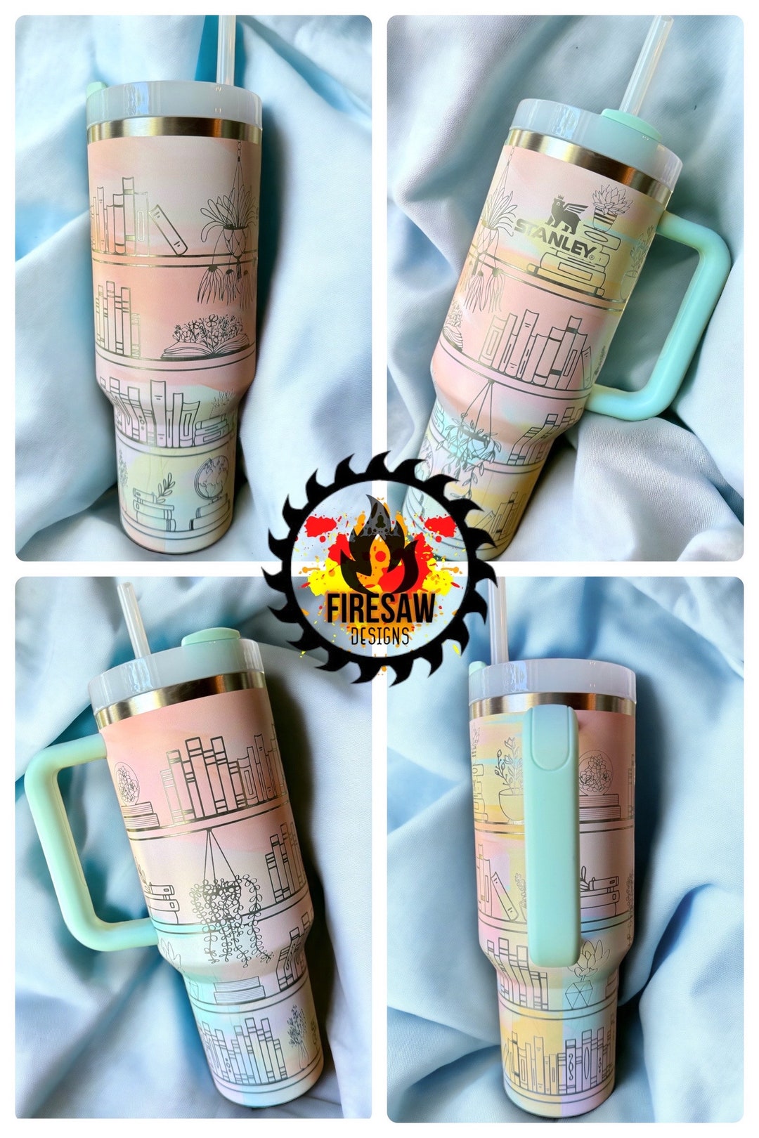 Authentic Stan 30oz or 40oz Travel Quencher Tumbler Bookshelf With ...