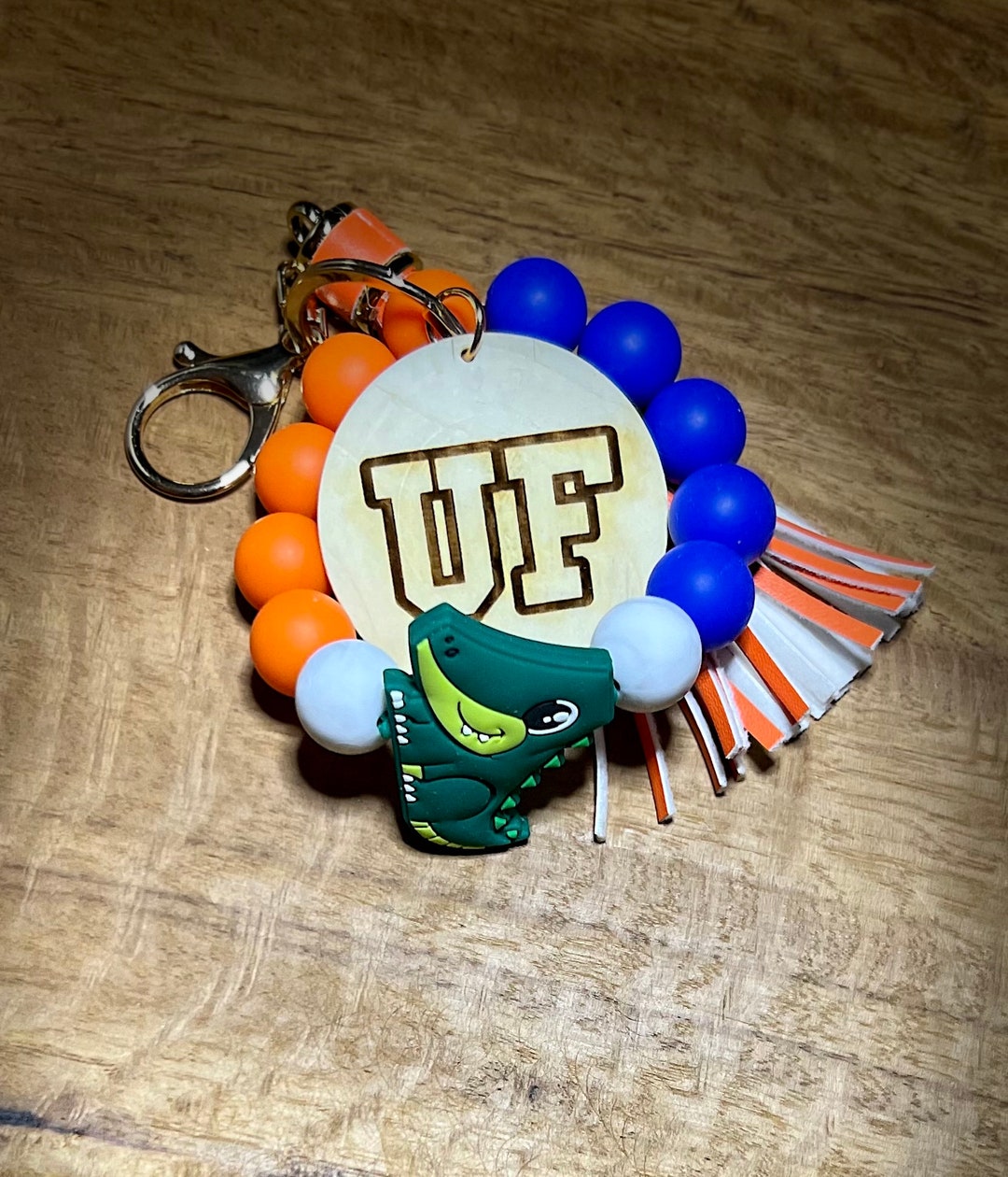 Orange Blue University of Florida Inspired Silicone Bead Wristlet ...