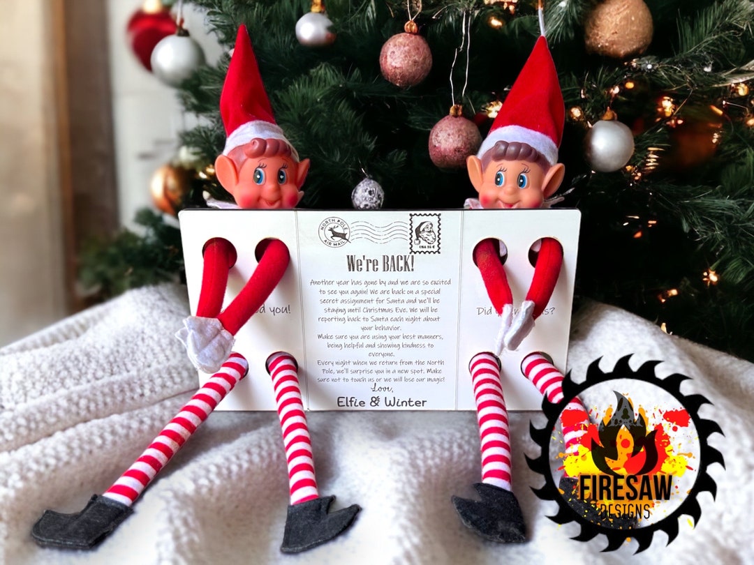 Welcome Back Christmas Elf Postcard- One or Two Elves, Christmas Decor ...