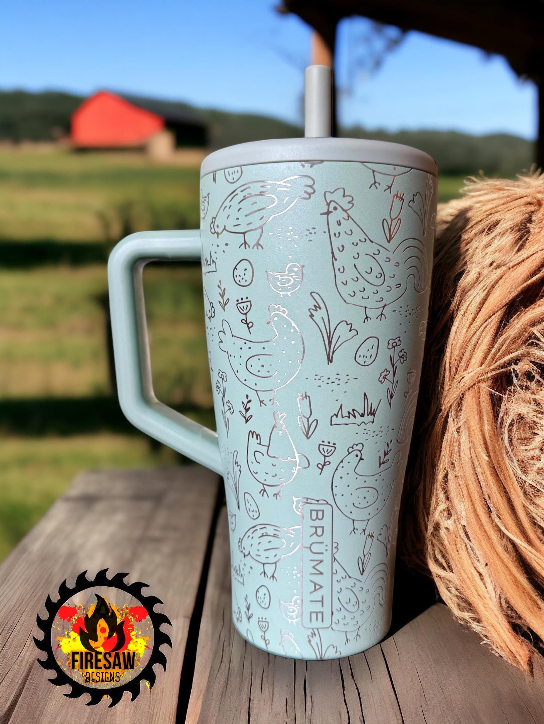 Chicken Mama Brumate Era Tumbler: Laser Engraved Chicken Doodle Design ...