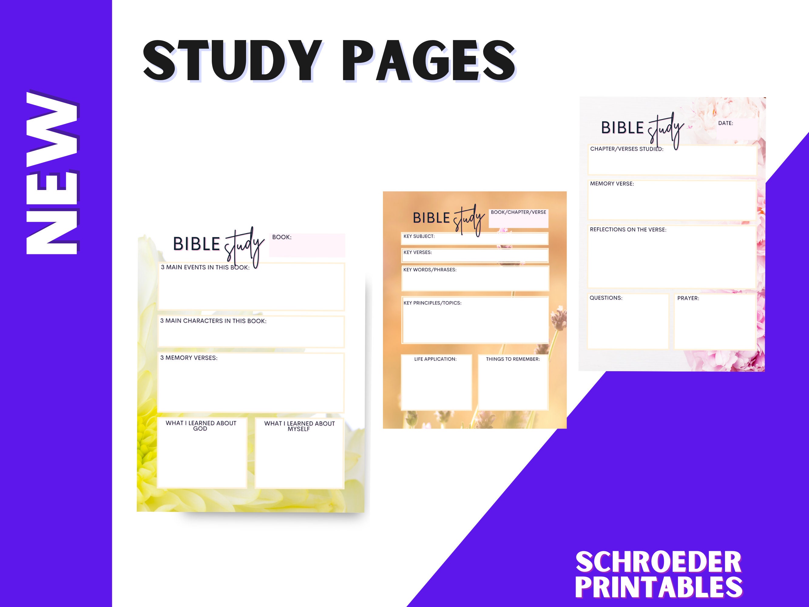 Pastel Floral Bible Study Printable Journal, Christian Journal, Prayer ...