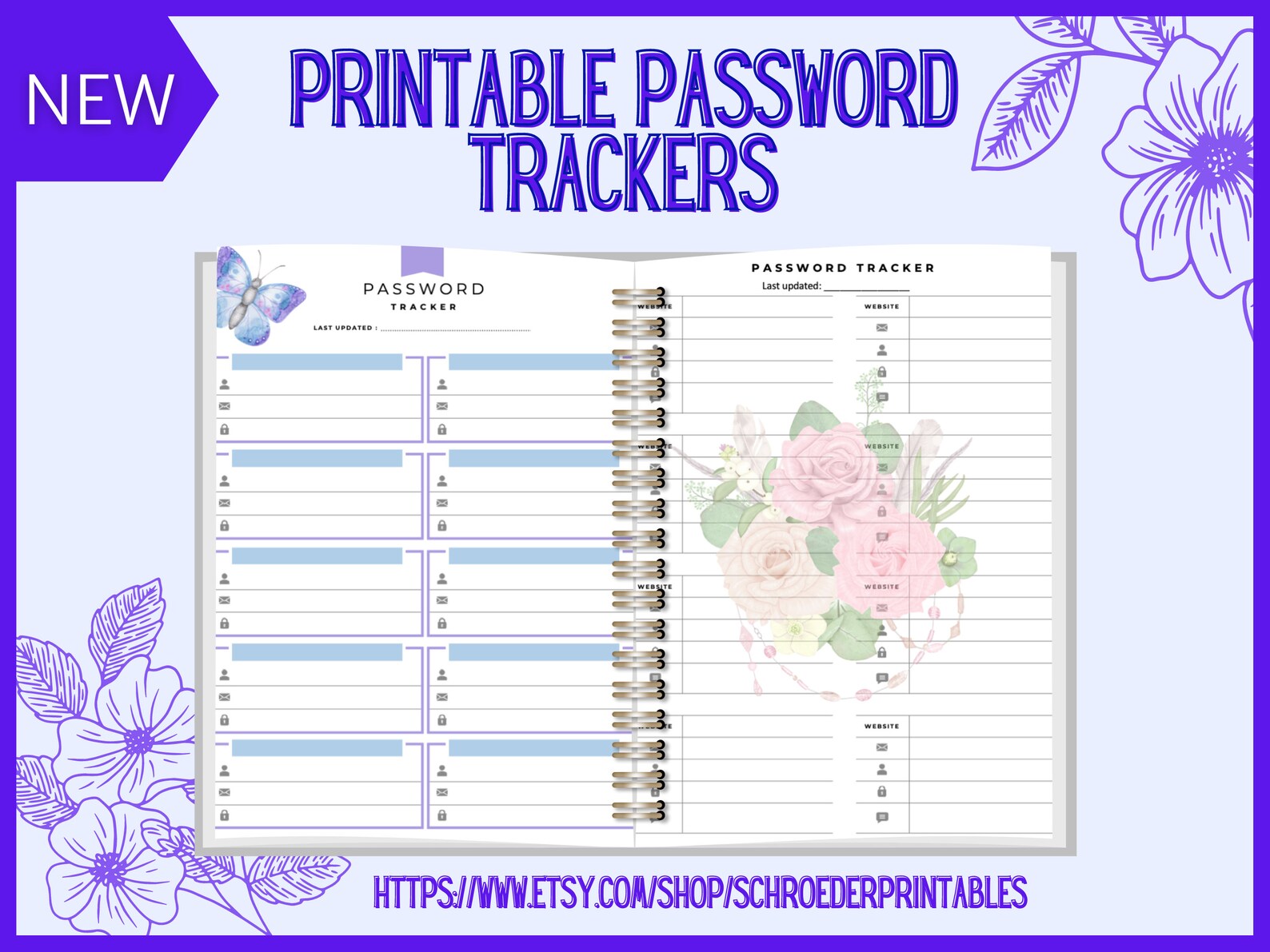 Printable Password Tracker, Printable Password Log, Digital Download ...