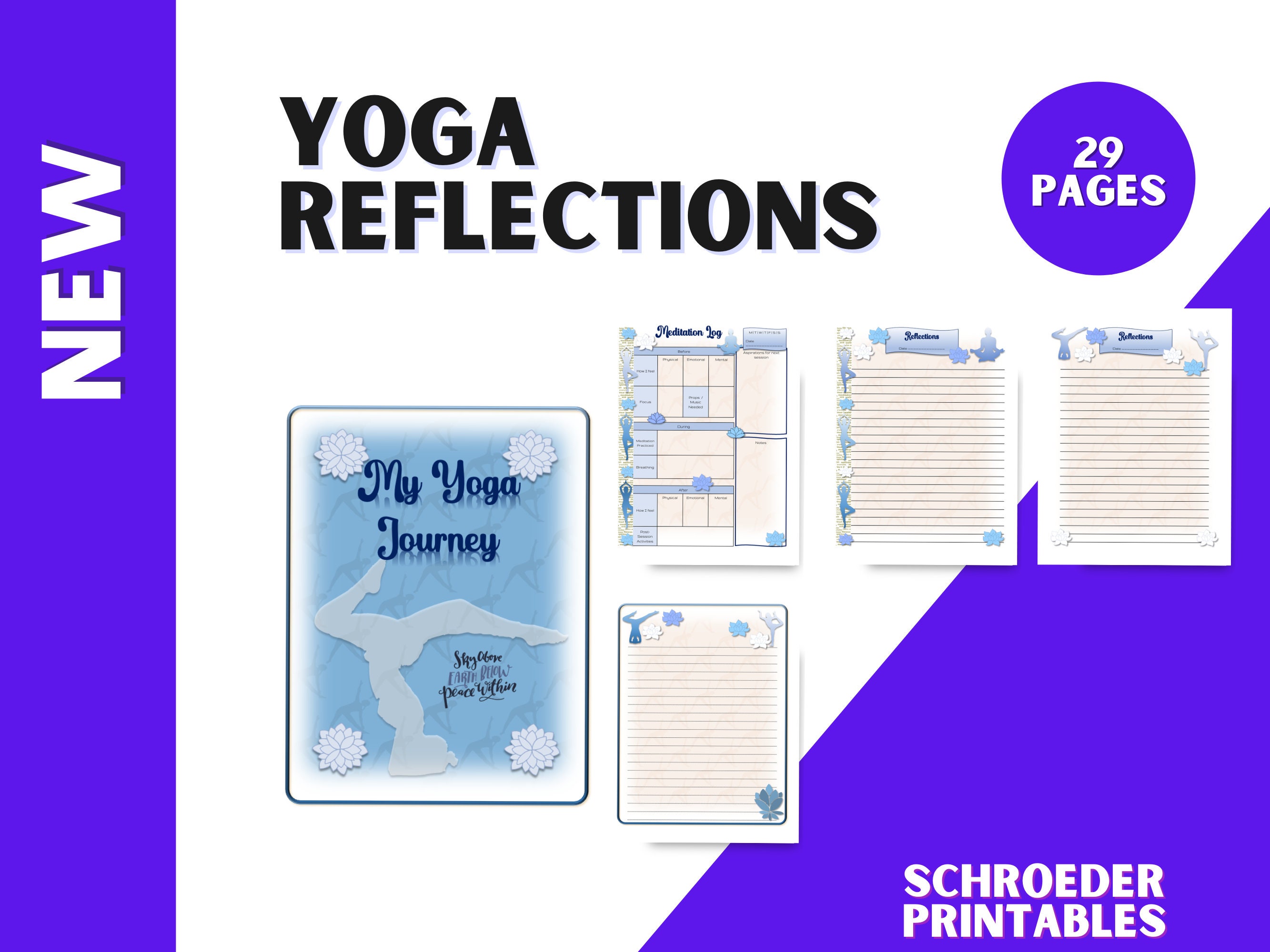 Yoga Printable Journal, Personal Development Journal, Meditation ...