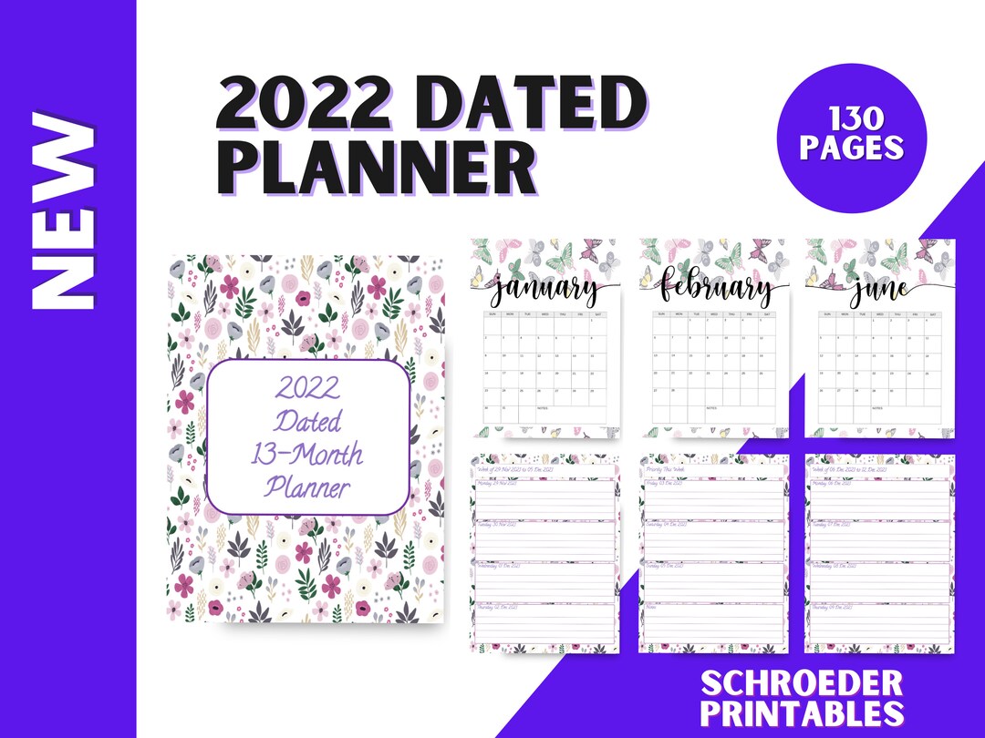 2022 Printable Planner, Monday Start, Daily Planner, Monthly Calendar ...