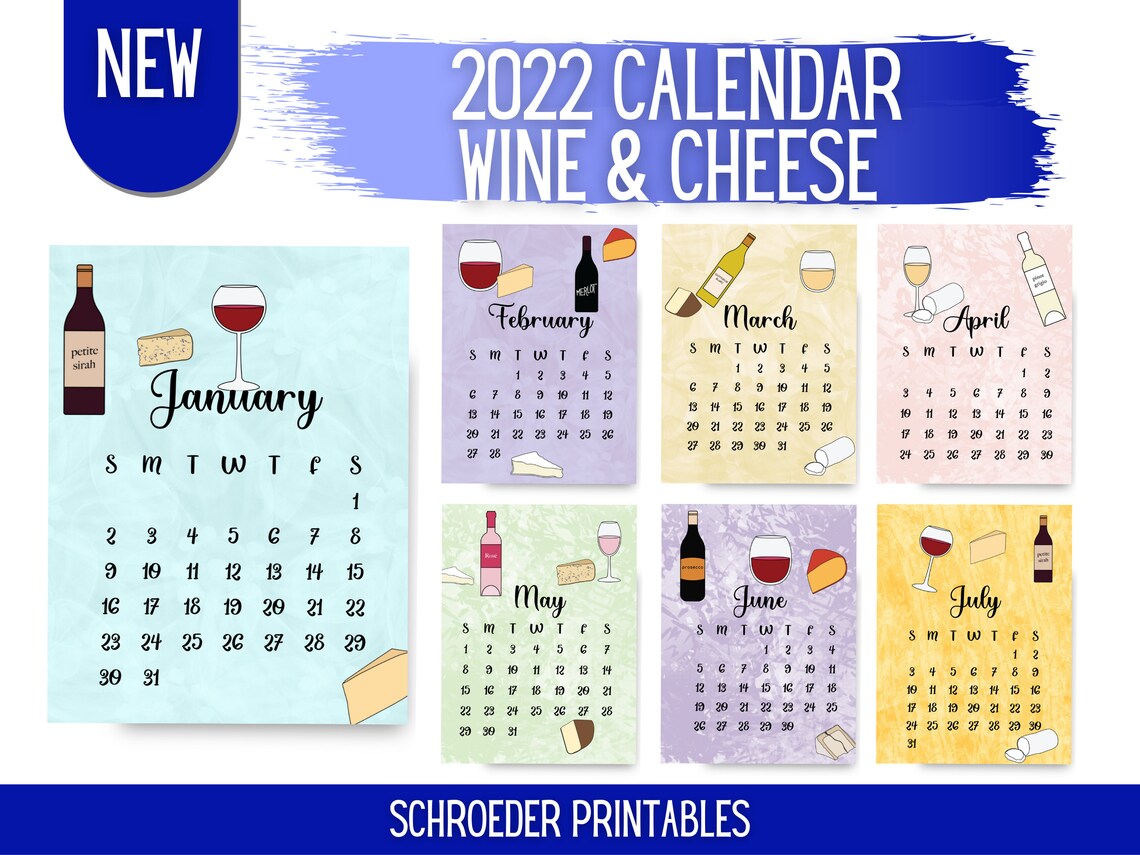 2022 Printable Mini Calendar Pocket Calendar Monthly Pages | Etsy