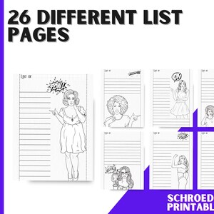 Coloring Pop Art List Printable Notebook To-do Lists - Etsy