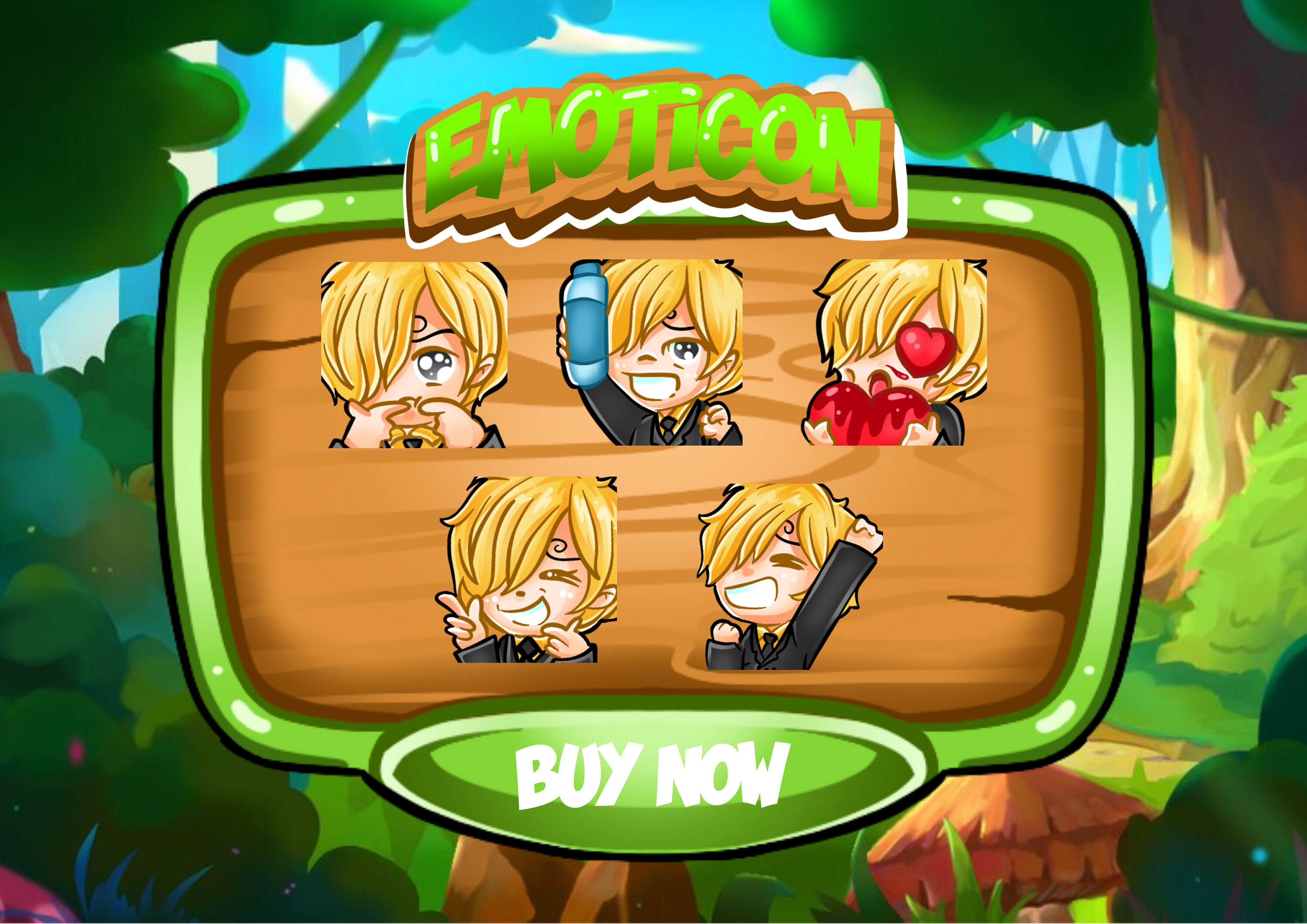 Twitch Emotes Sanji, Twitch Emote Pack Kawaii - Etsy