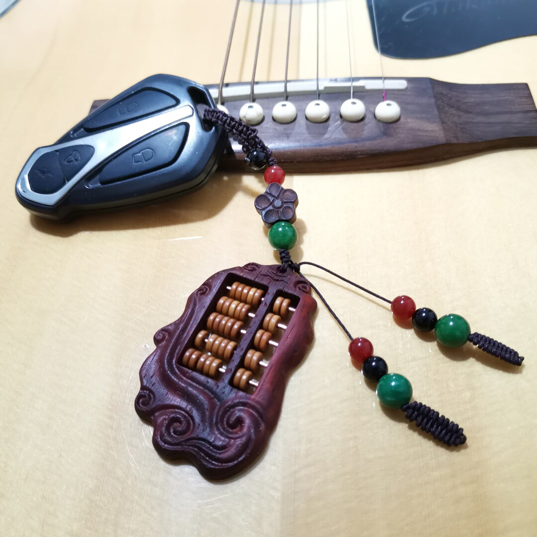 Key Chainretro Mahogany Wishful Abacus Car Keychain Lucky Money ...