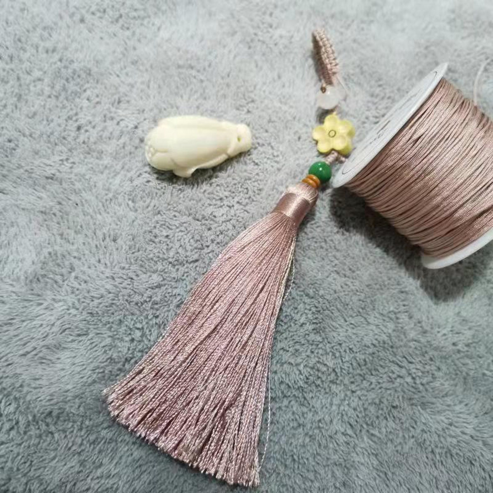 Key Chain Vintage Ivory Color Fruit Carving Magnolia Car Key Chain ...