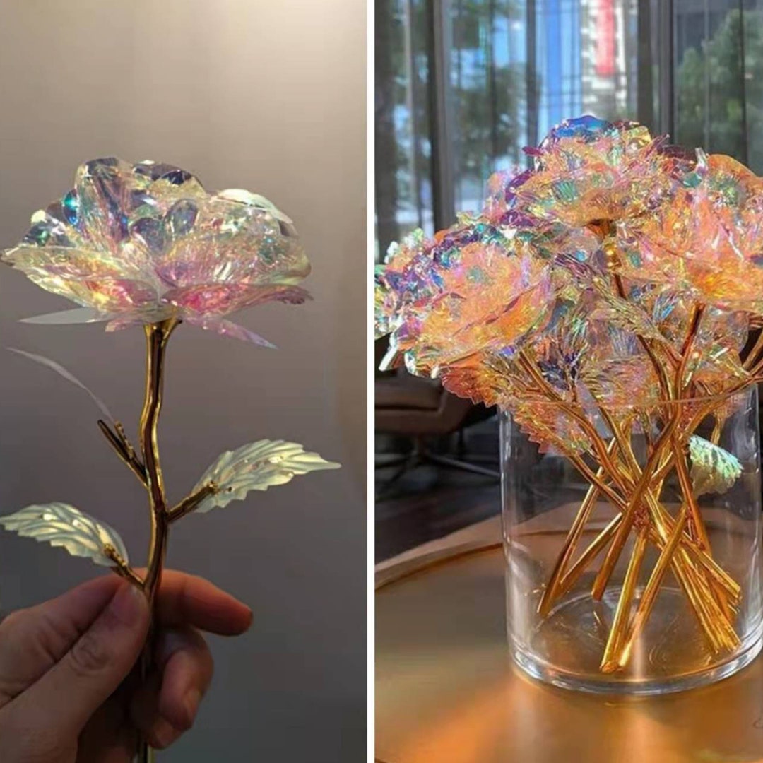 Artificial Crystal Rose Flowers Unique Graduation Gifts Colorful ...