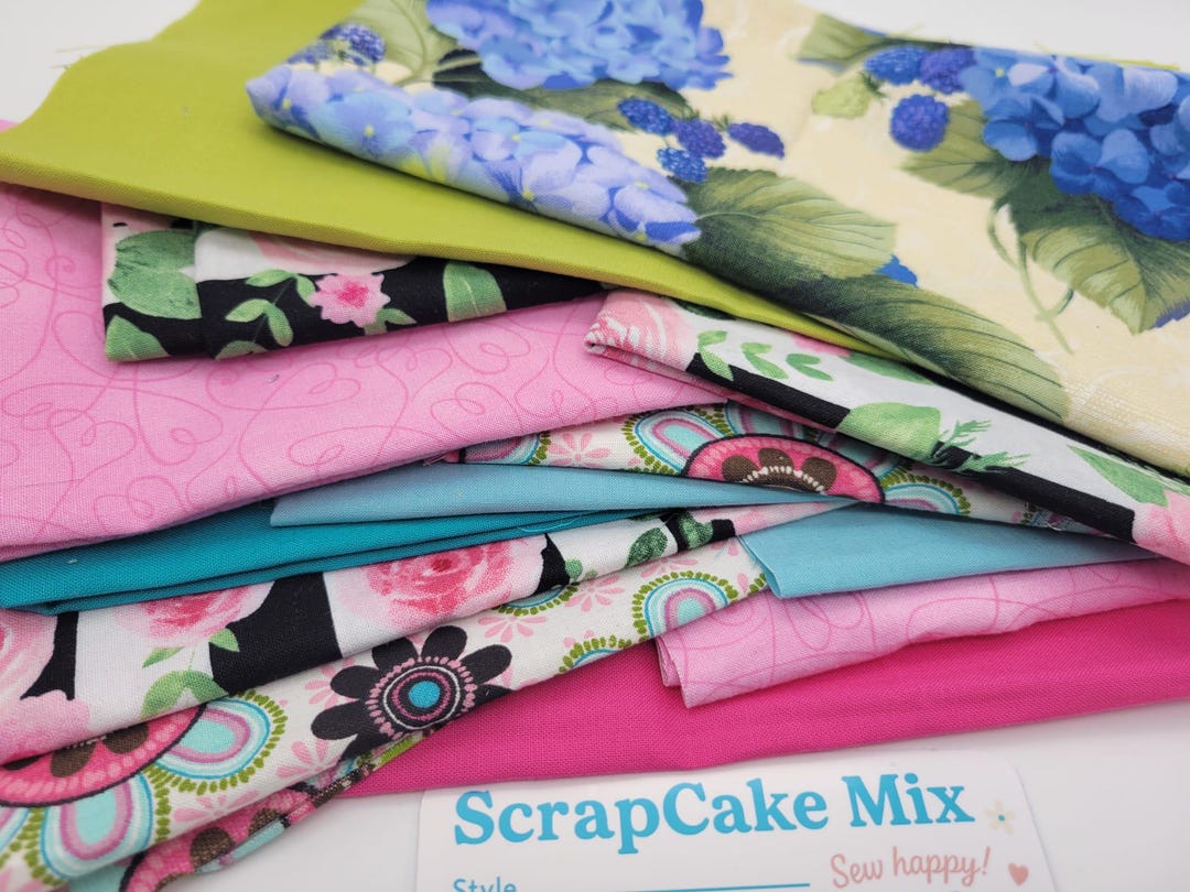 Scrapcake Mix / Pre-shrunk Cotton Fabric Scraps - Ready to Use! Sold by ...