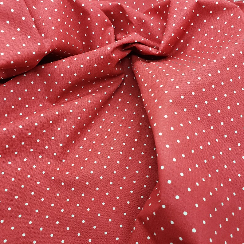 Dots on Red Quilt Cotton Fabric / by the Yard or 1/2 Yard - Etsy